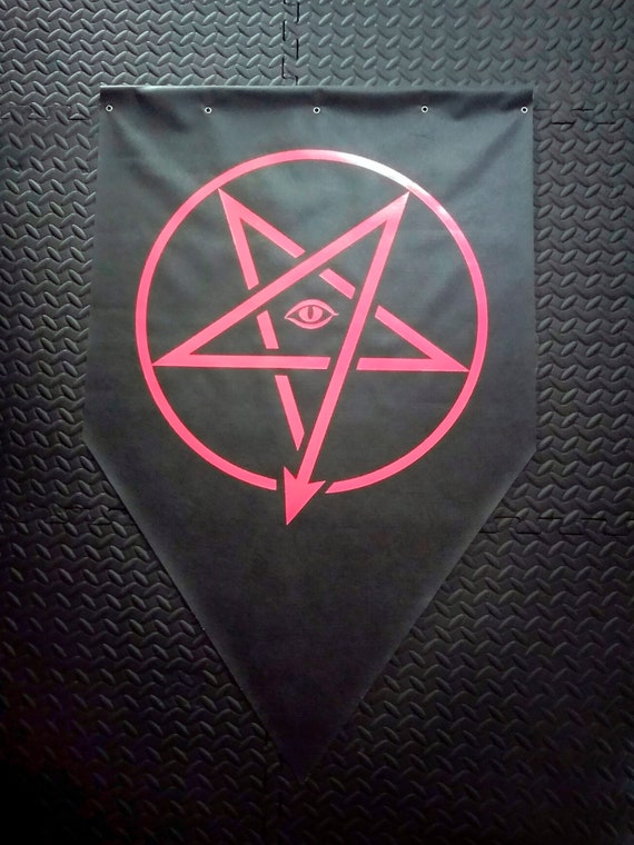 Pentagram Banner Satan Adversary Dark Force Entropy | Etsy