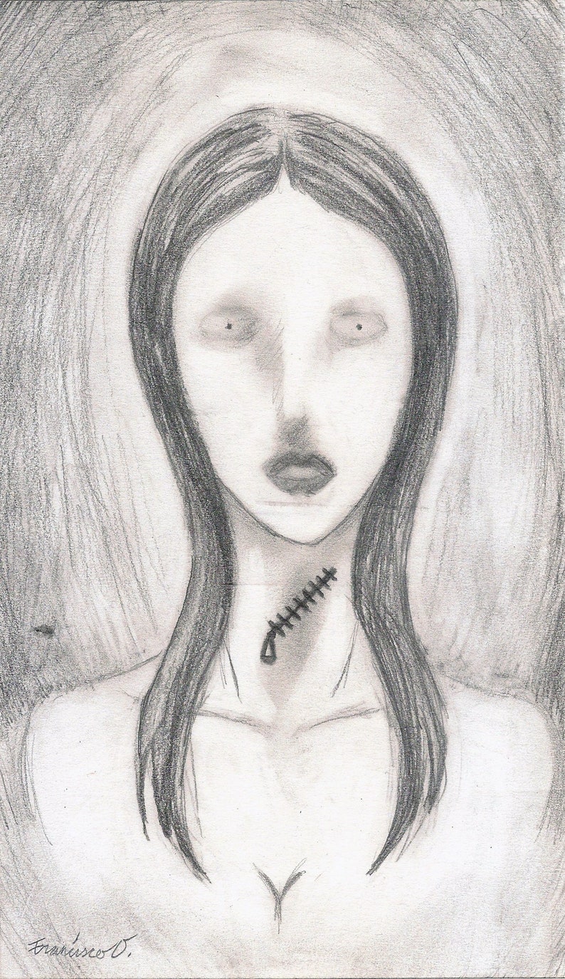 Buy Zipper Girl, Horror Story, Original Drawing, Sketch Pad, Sketches ...