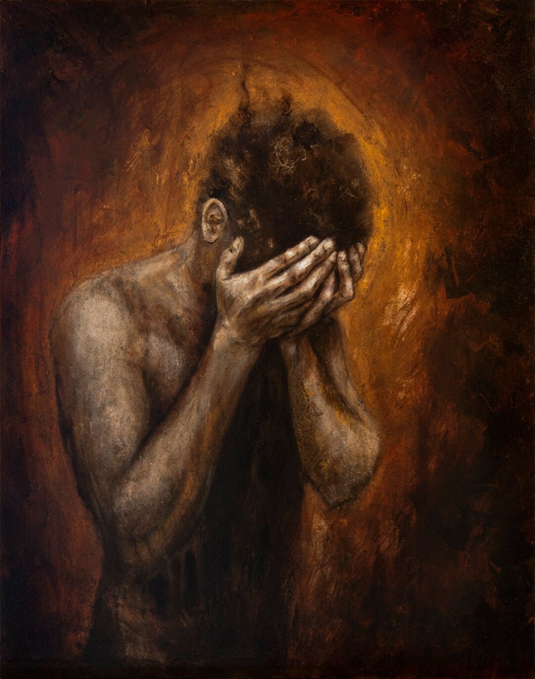 Old Testament, Biblical, Job, Disturbed, Prayer, Original Oil Painting ...