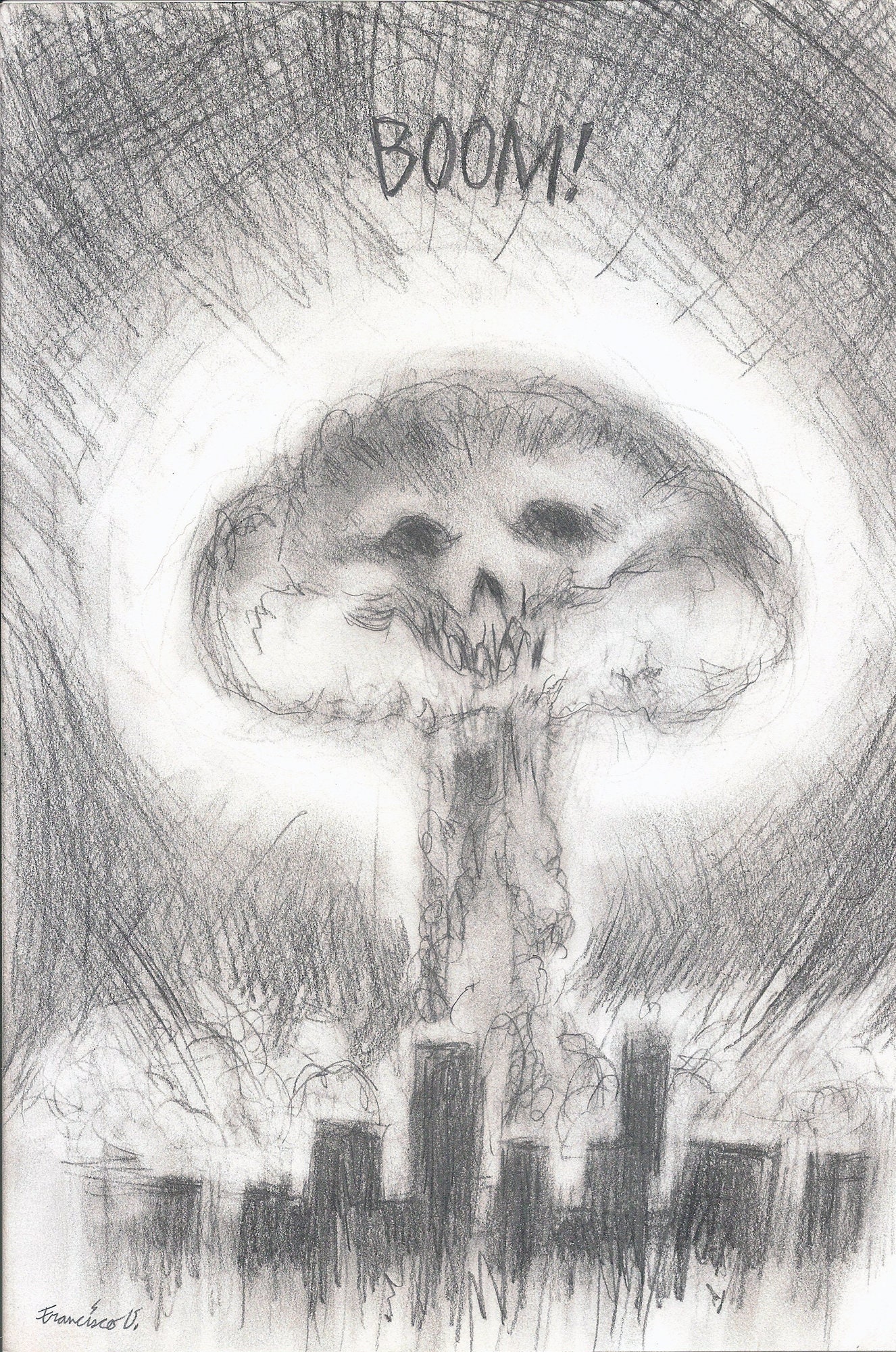 Atomic Bomb Explosion Drawing