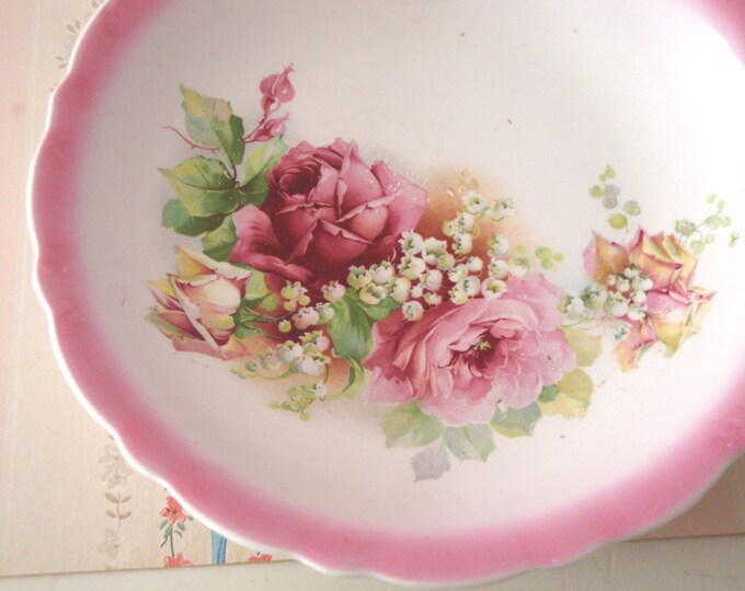 VINTAGE PINK ROSES Bowl - Stinthal China - Floral - Cottage Chic ...