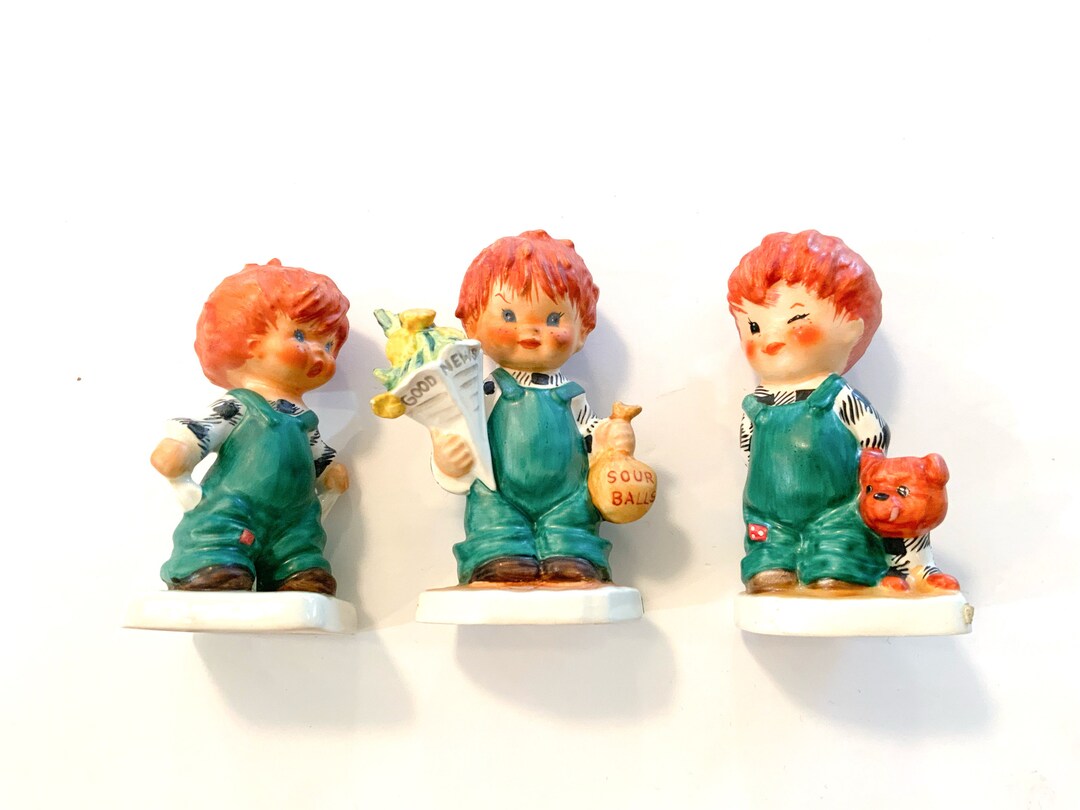 VINTAGE CHARLOT BYJ Goebel Red Headed Hair Porcelain Boy Figurines ...
