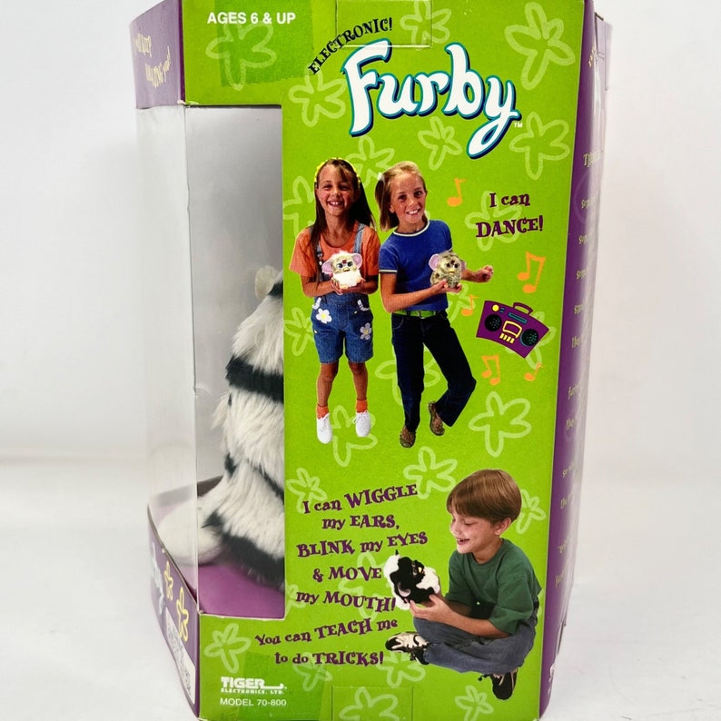 Furby Zebra Black/white Stripes 70-800 Blue Eyes 1998 Factory Sealed ...