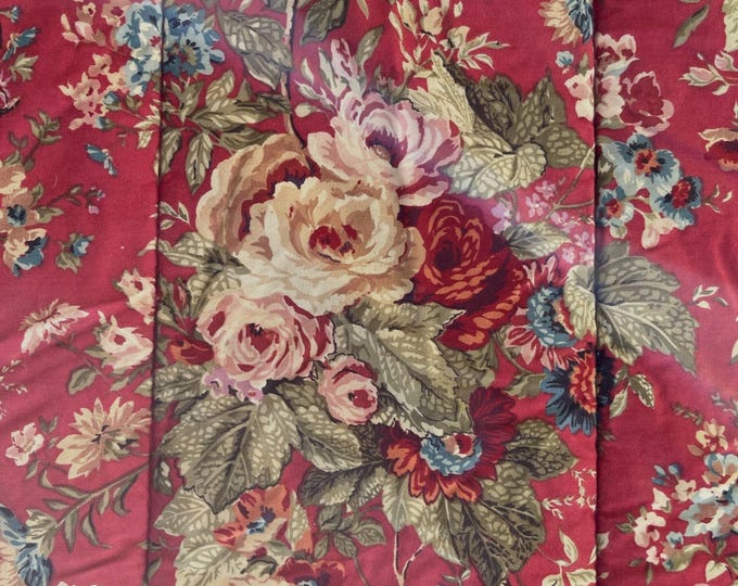 Chaps Ralph Lauren King Size Bedspread Comforter Summerton Red Floral ...