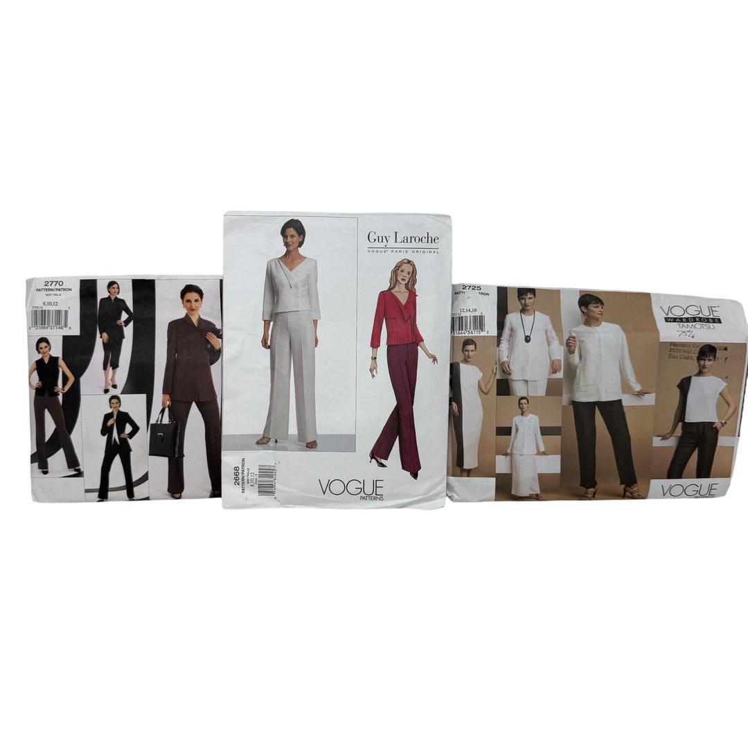 Vogue Wardrobe 2768 2770 2725 Sewing Patterns Jacket Top Skirt Pants ...