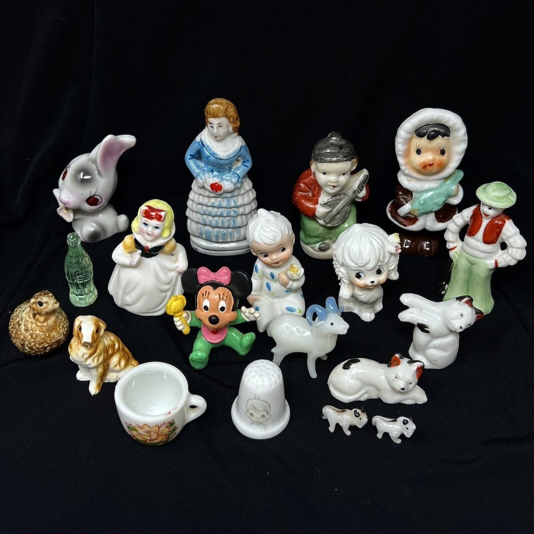 Figurines Miniature Lot Porcelain Glass Plastic Vintage Set of 19 ...