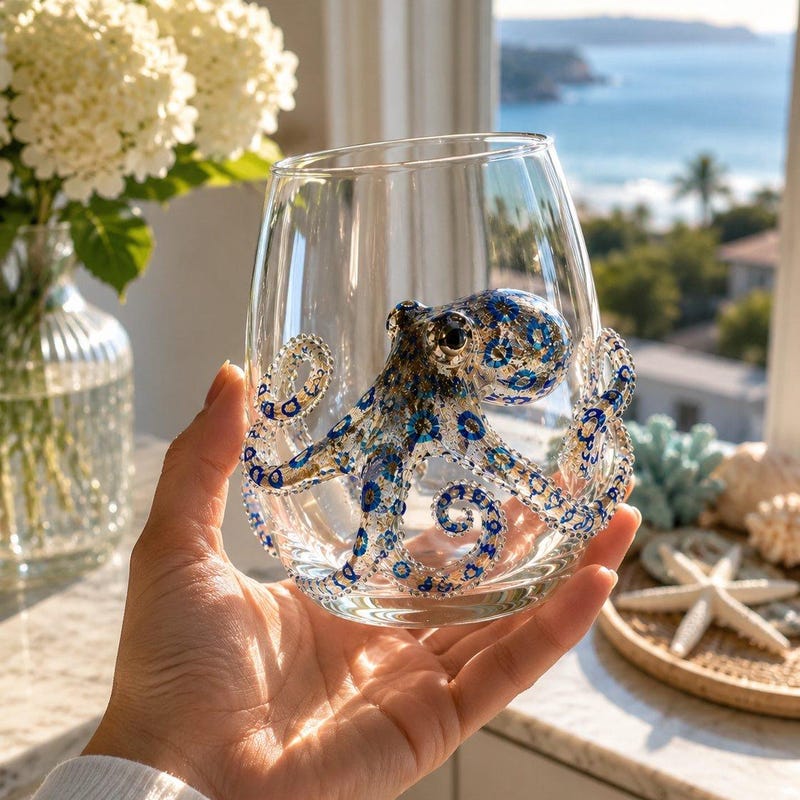 Glass Ocean Cup - Etsy