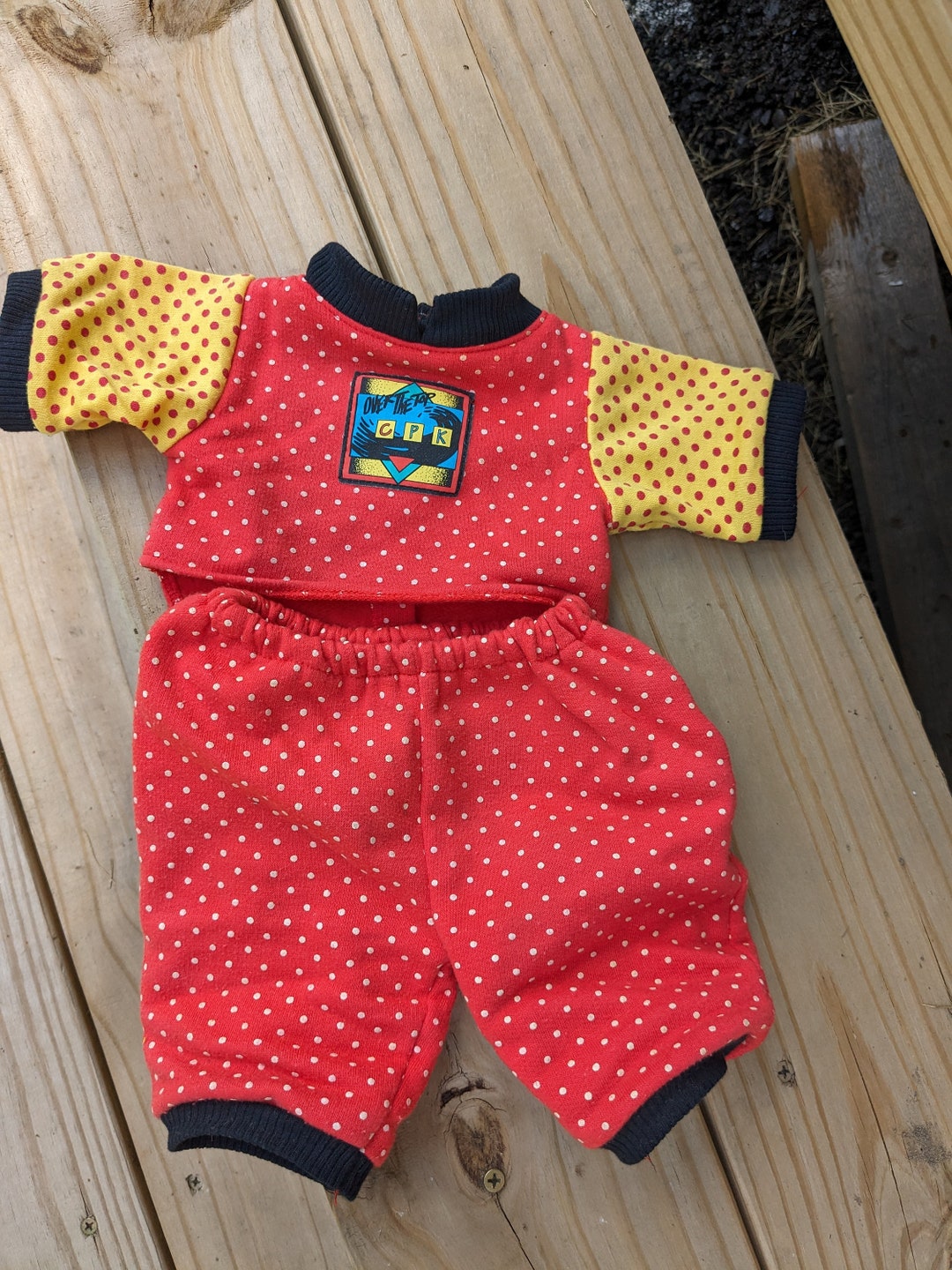 Vintage 80s Cabbage Patch Kids Outfit Polka Dot Logo Cabbage Patch Doll ...