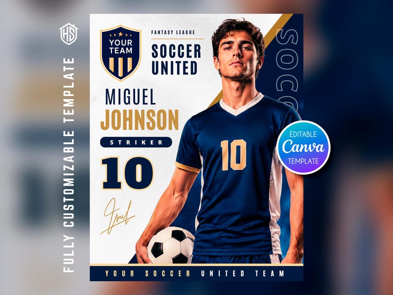 Canva Template for Football Poster, Custom Poster, Digital Football ...
