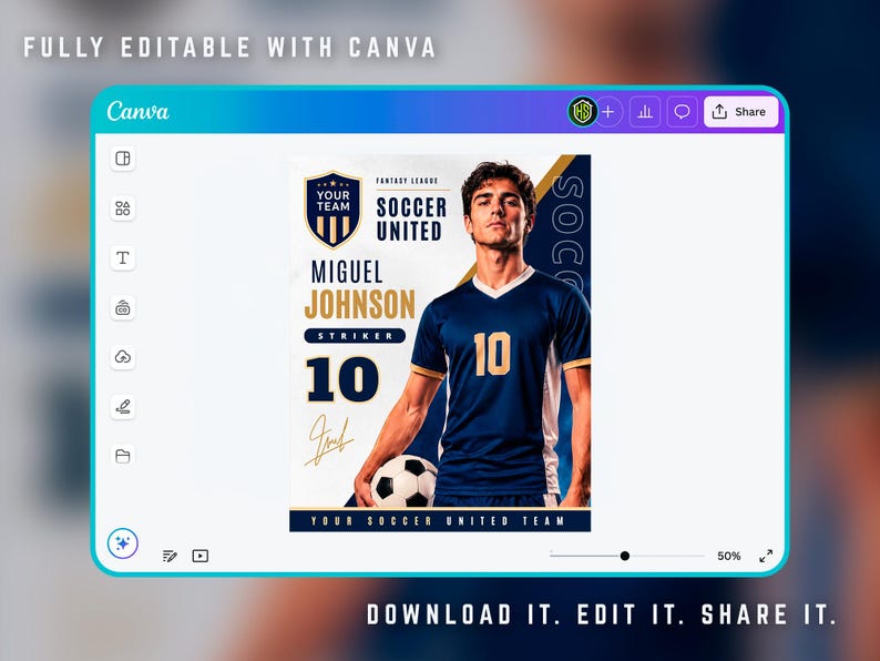 Canva Template for Football Poster, Custom Poster, Digital Football ...