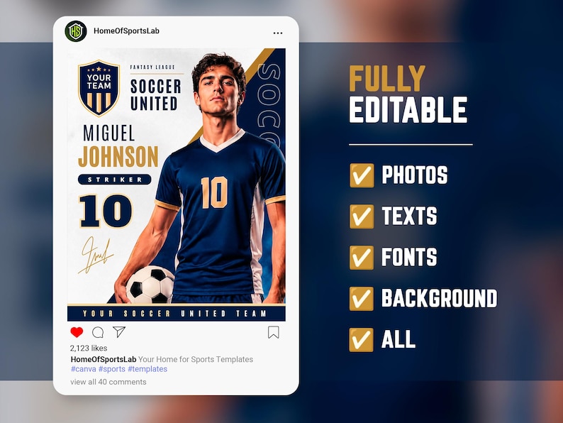Canva Template for Football Poster, Custom Poster, Digital Football ...