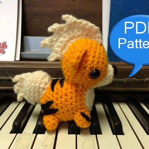 PDF PATTERN for Crochet Growlithe Amigurumi Doll Toy Plushie - Etsy
