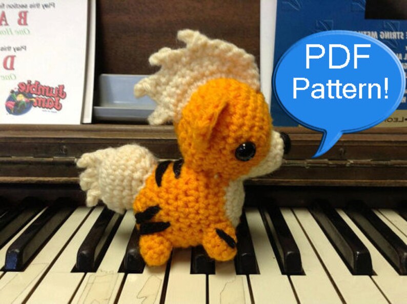 PDF PATTERN for Crochet Growlithe Amigurumi Doll Toy Plushie - Etsy ...