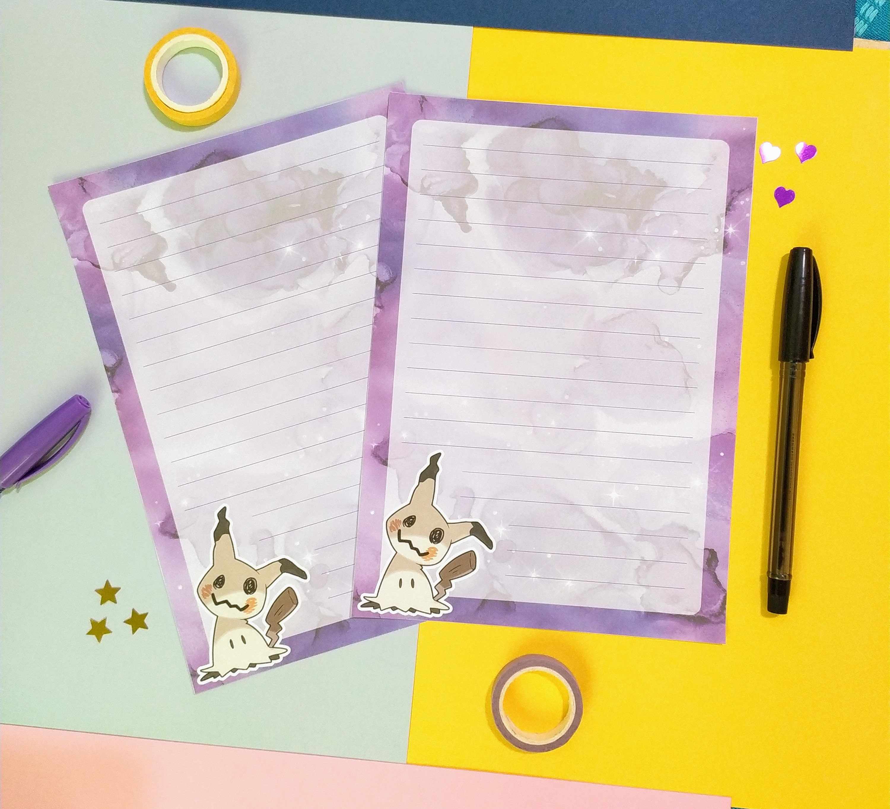 Mimikyu Stationery Set // Pokemon Writing Paper With Lines and Envelope ...