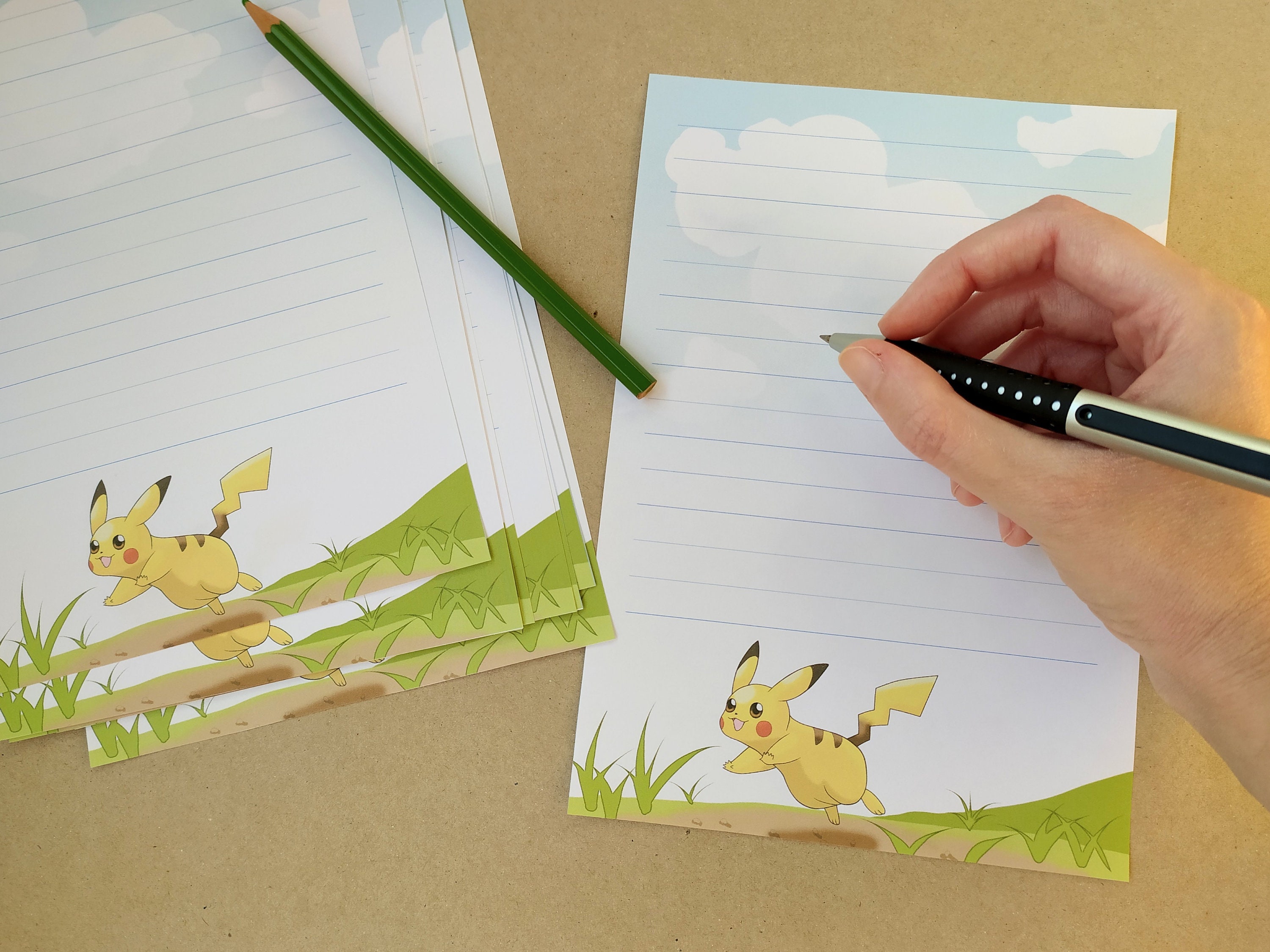 Pikachu Letter Paper // Pokemon Writing Sheets // Cute Anime - Etsy