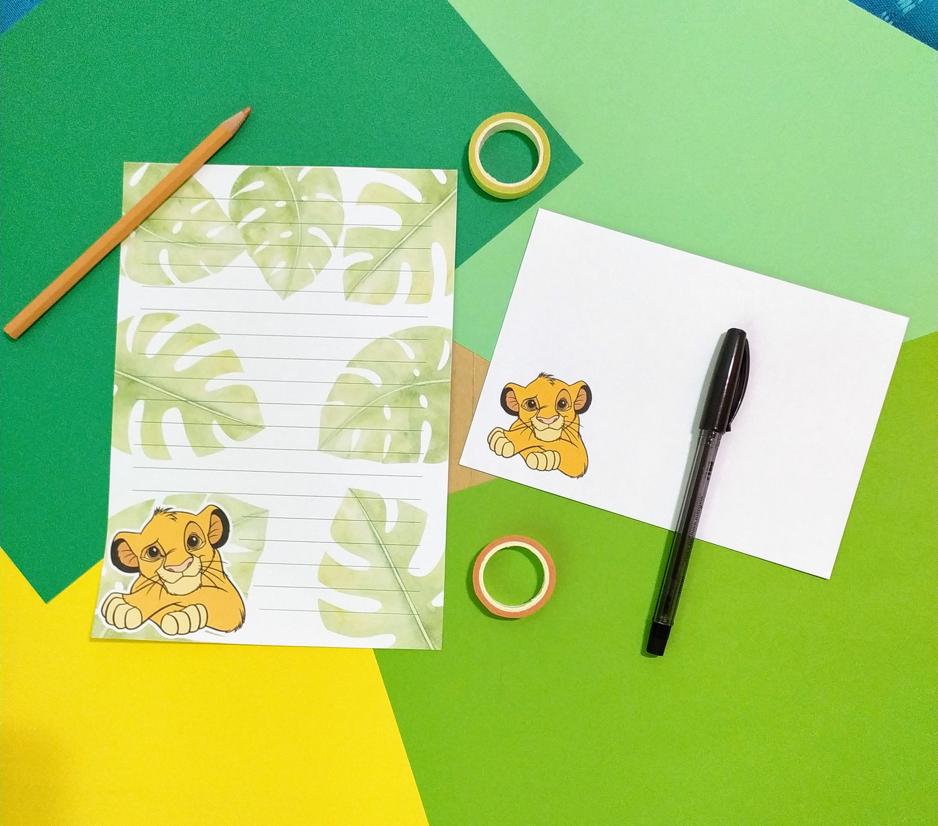 Simba Stationery Set // Disney Writing Paper With Lines and Envelope ...