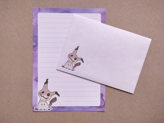 Mimikyu Stationery Set // Pokemon Writing Paper With Lines and | Etsy
