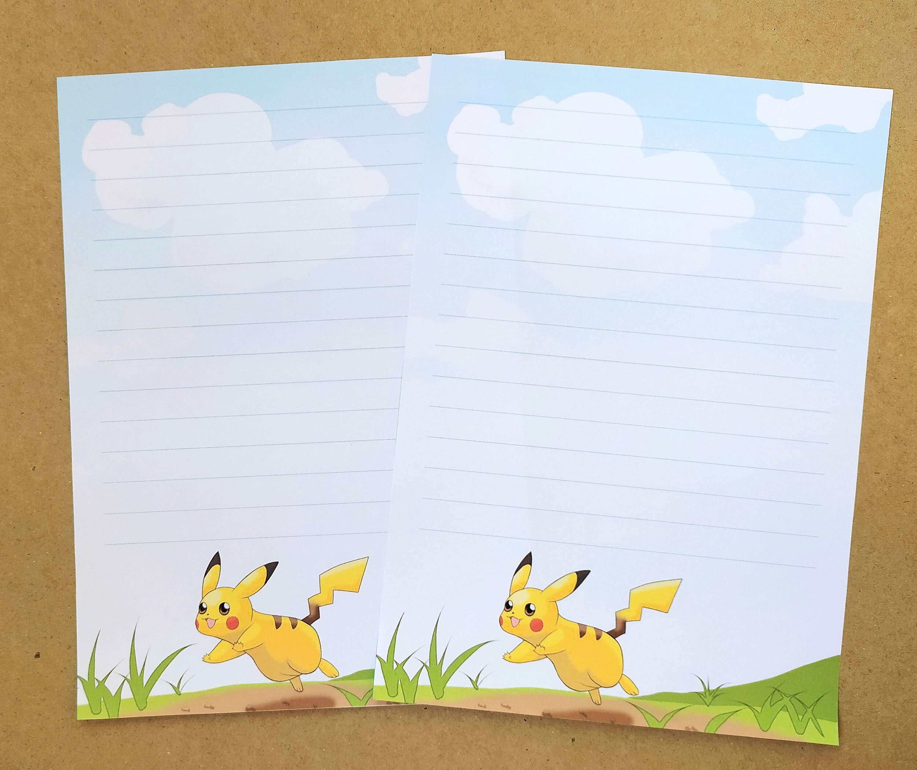 Pikachu Letter Paper // Pokemon Writing Sheets // Cute Anime - Etsy