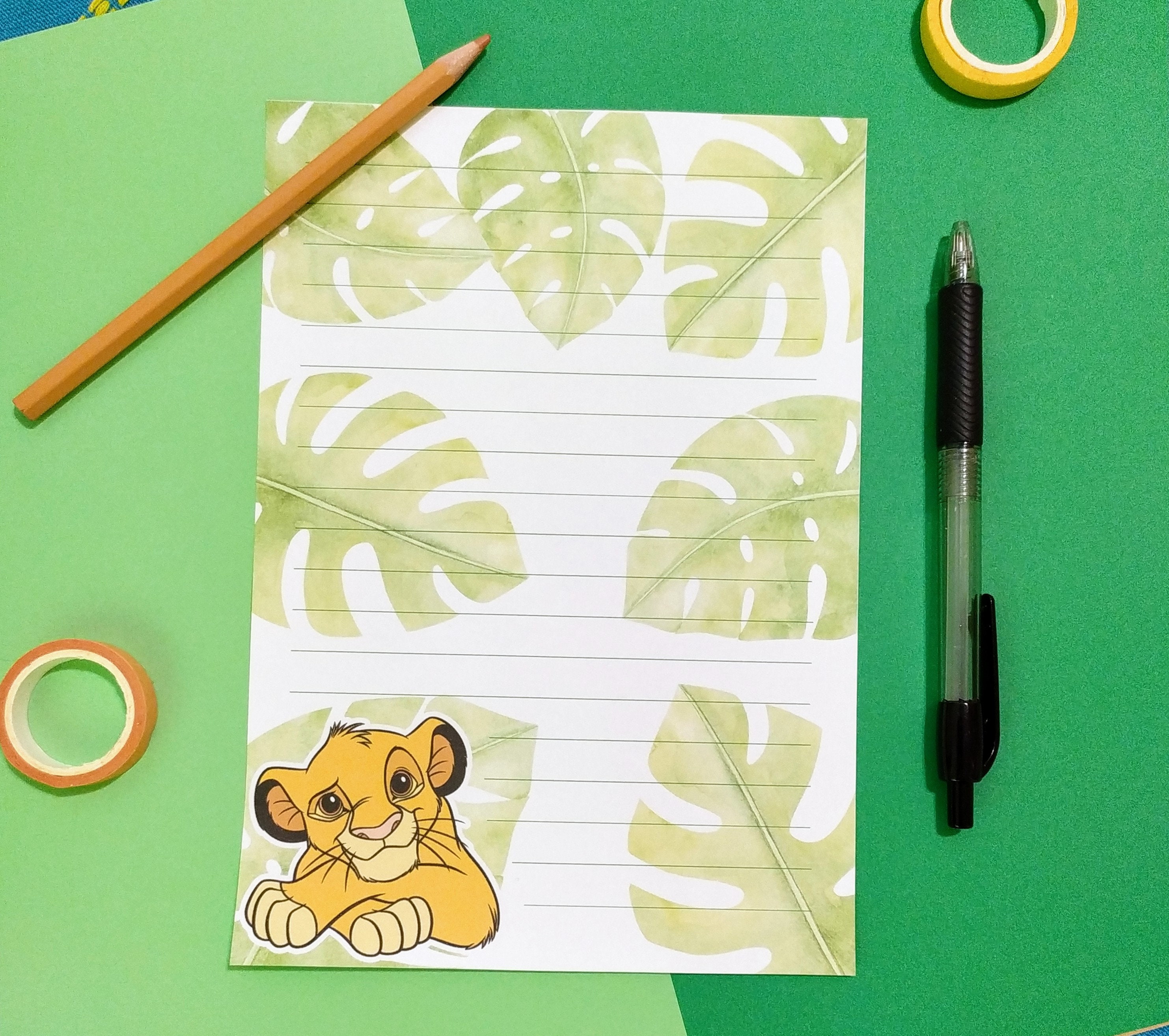 Simba Stationery Set // Disney Writing Paper With Lines and Envelope ...