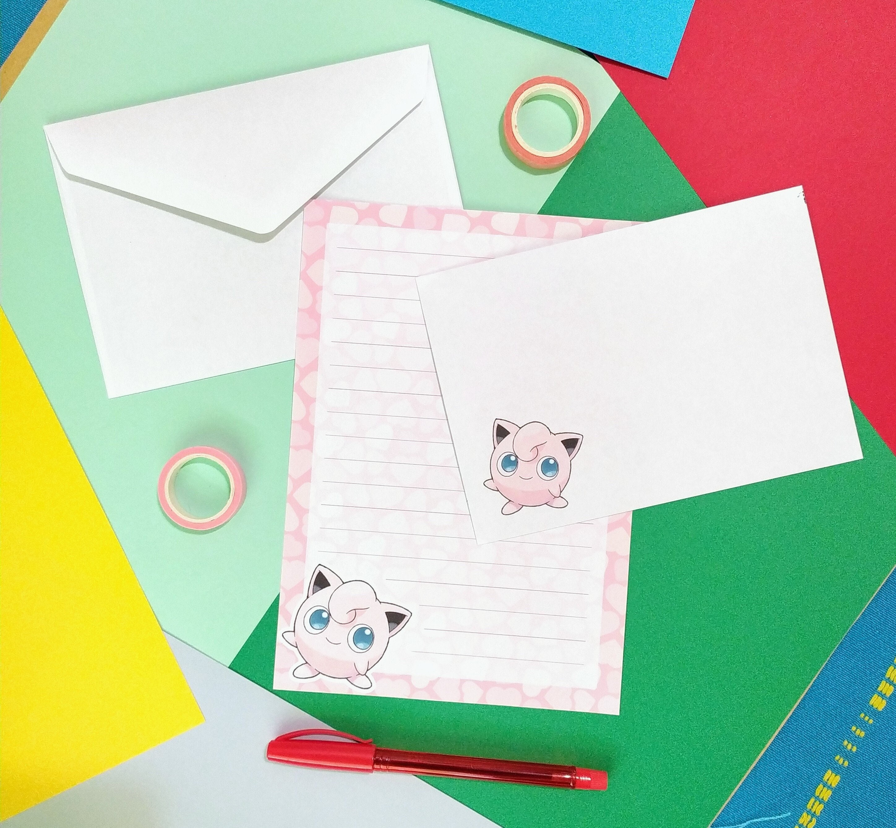 Jigglypuff Stationery Set // Pokemon Writing Paper With Lines and ...
