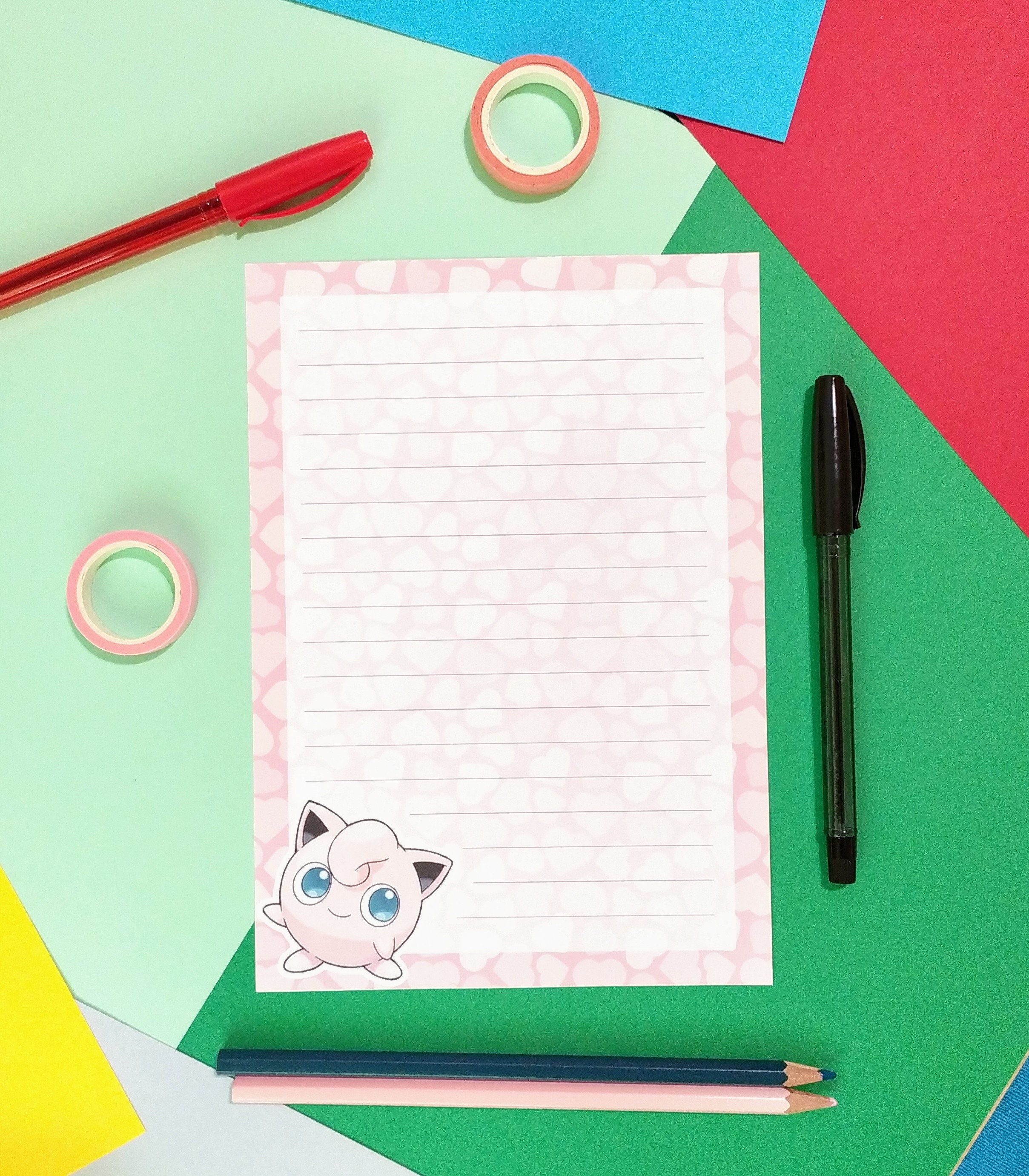 Jigglypuff Letter Paper // Pokemon Writing Sheets // Cute Anime ...