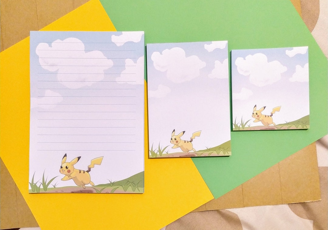 Pikachu Notepad // 30 or 50 Sheets // Pokemon Stationery // Cute Penpal ...
