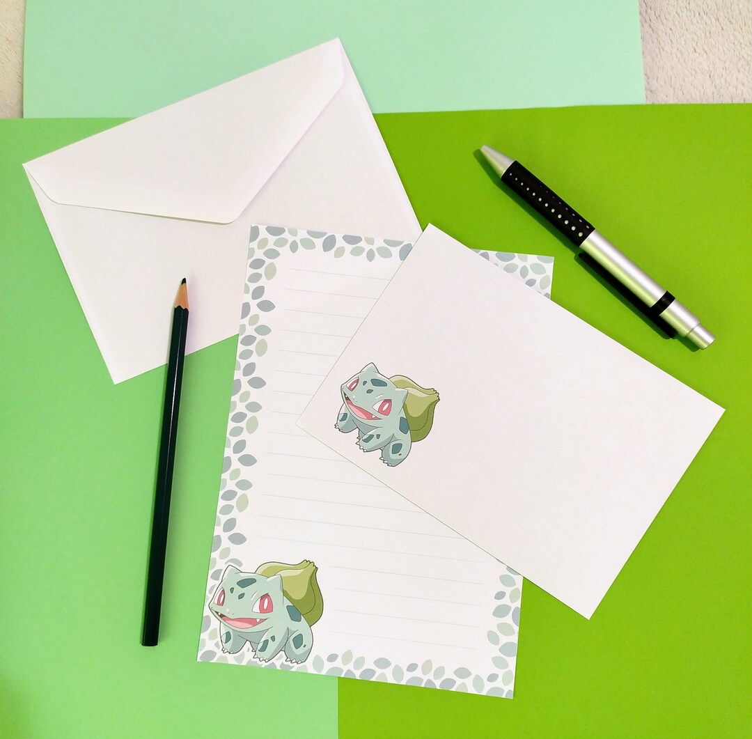 Bulbasaur Stationery Set // Pokemon Writing Paper With Lines and ...