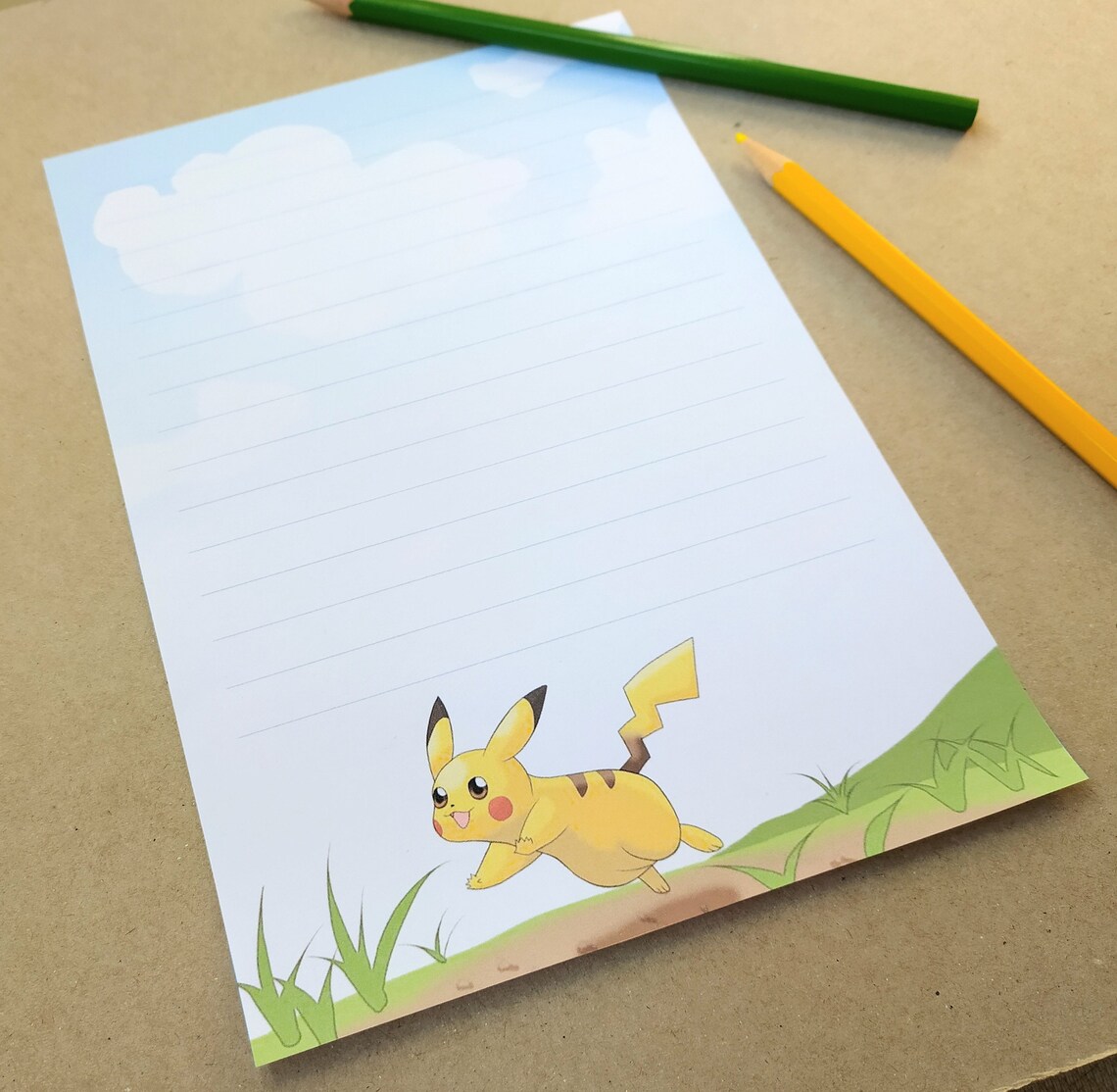 Pokemon pikachu letter paper kawaii pokemon stationery pen | Etsy
