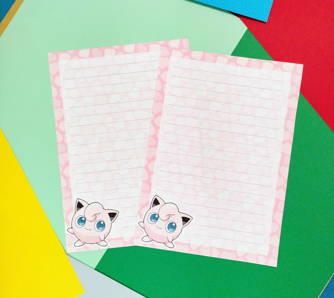 Jigglypuff Letter Paper // Pokemon Writing Sheets // Cute Anime ...