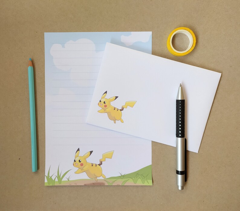 Pokemon Pikachu stationery set pokemon writing paper | Etsy