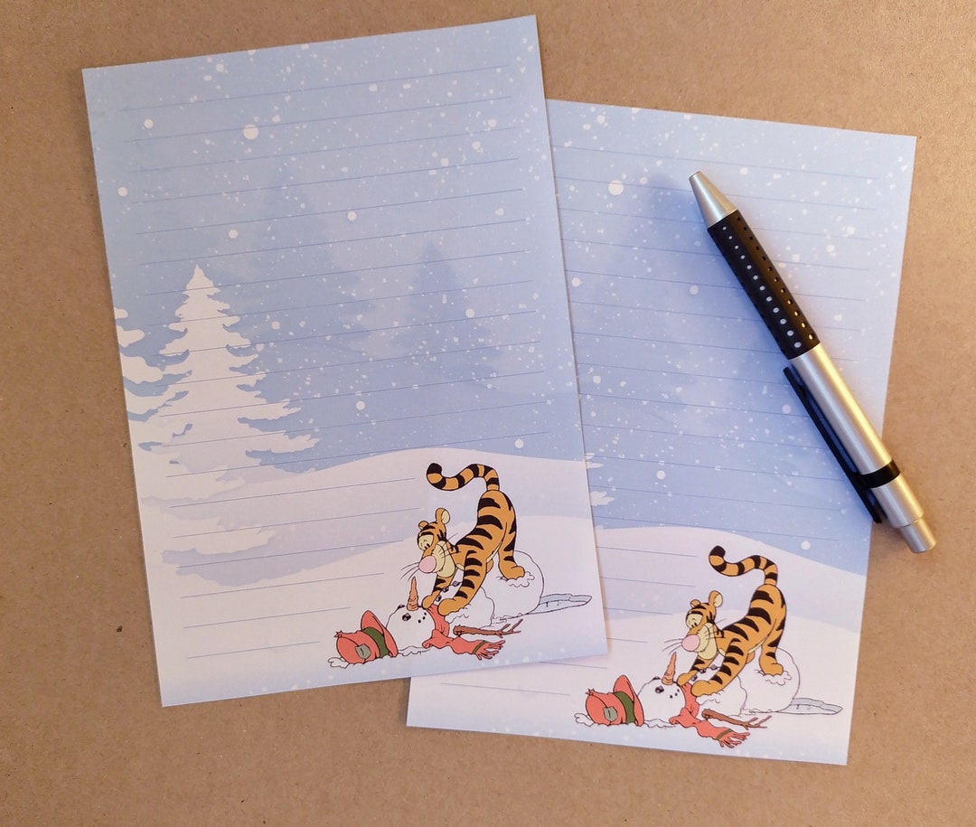 Tigger and Snowman Letter Paper // Winnie the Pooh Writing Sheets ...
