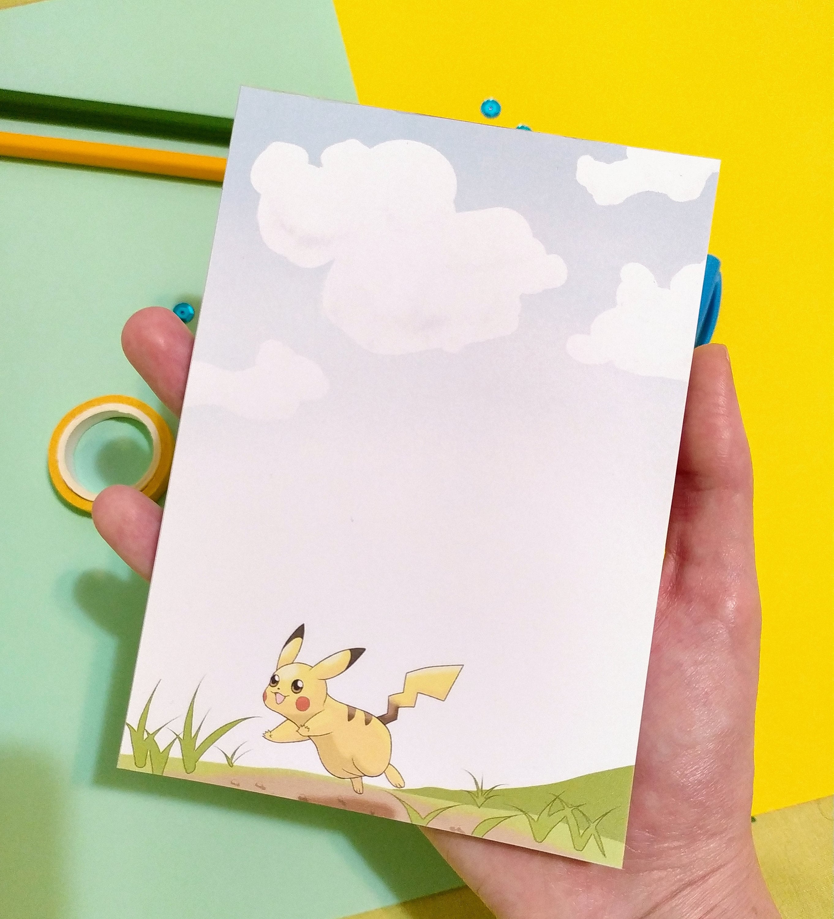 Pikachu Notepad // 30 or 50 Sheets // Pokemon Stationery // - Etsy