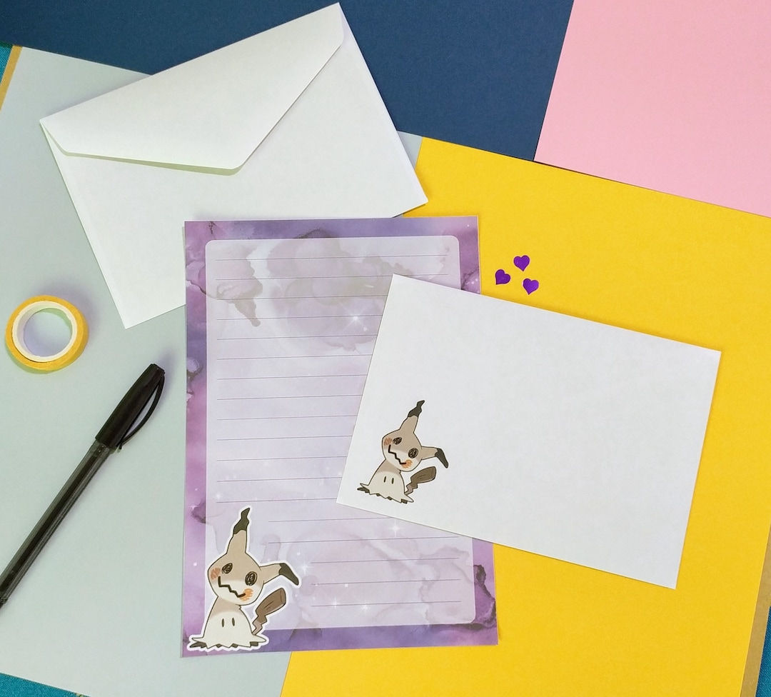 Mimikyu Stationery Set // Pokemon Writing Paper With Lines and Envelope ...