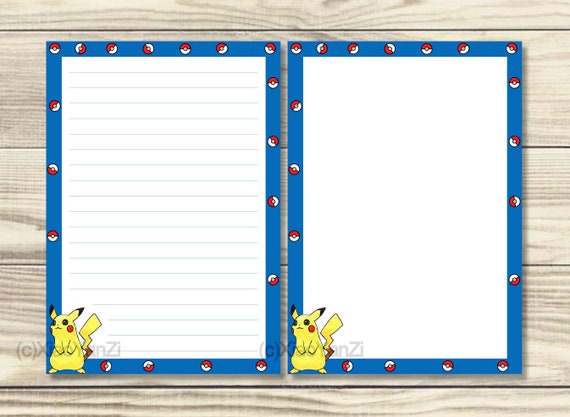 Pokemon pikachu letter paper kawaii pokemon stationery paper | Etsy