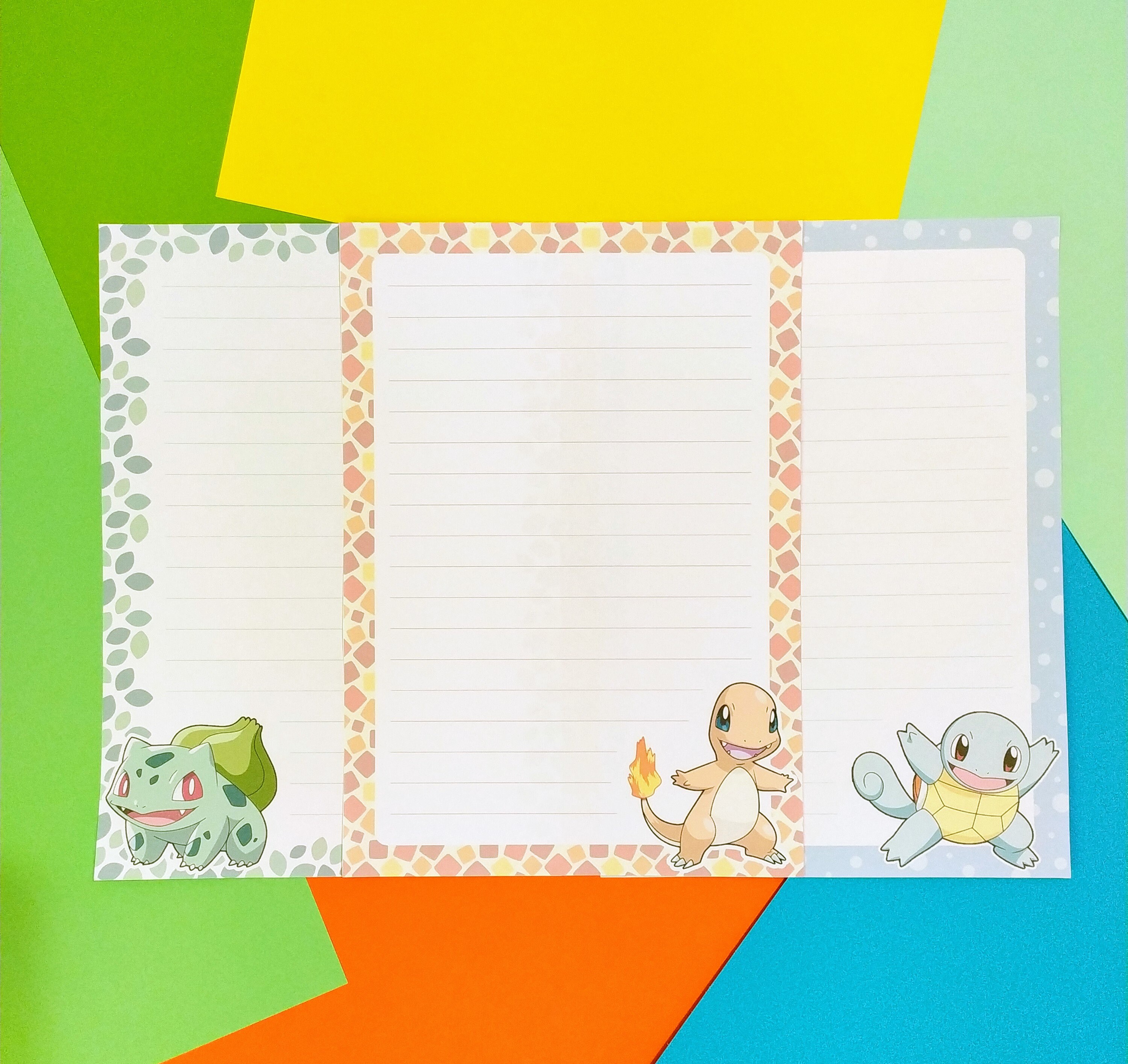 Kanto Starters Stationery Set // Pokemon Writing Paper With Lines and ...
