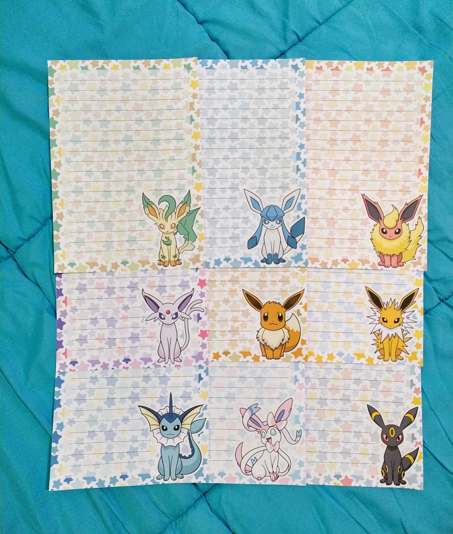 Eeveelution Letter Paper // Pokemon Writing Sheets // Cute Anime ...