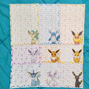 Eeveelution Letter Paper // Pokemon Writing Sheets // Cute Anime ...