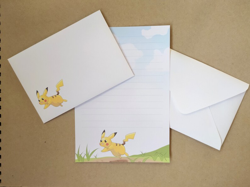 Pokemon Pikachu stationery set pokemon writing paper | Etsy