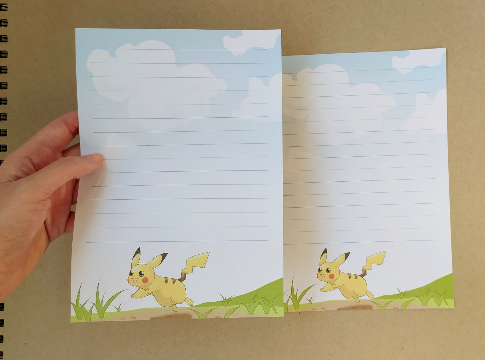 Pikachu Stationery Set // Pokemon Writing Paper With Lines and Envelope ...