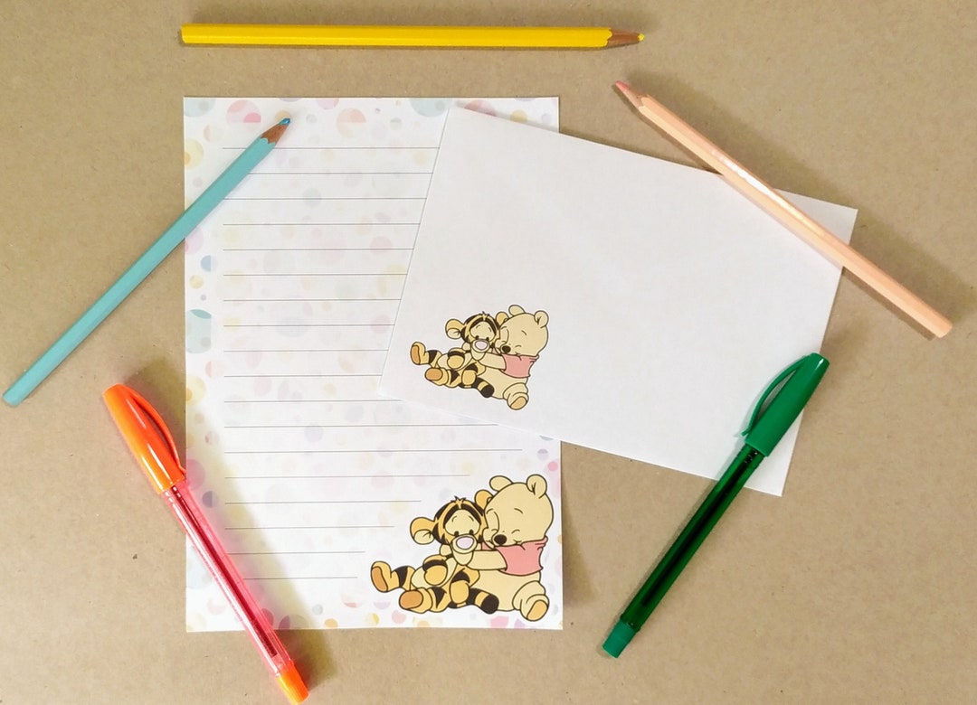 Winnie the Pooh Stationery Set // Disney Writing Paper With Lines and ...