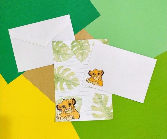 Simba Stationery Set // Disney Writing Paper With Lines and - Etsy