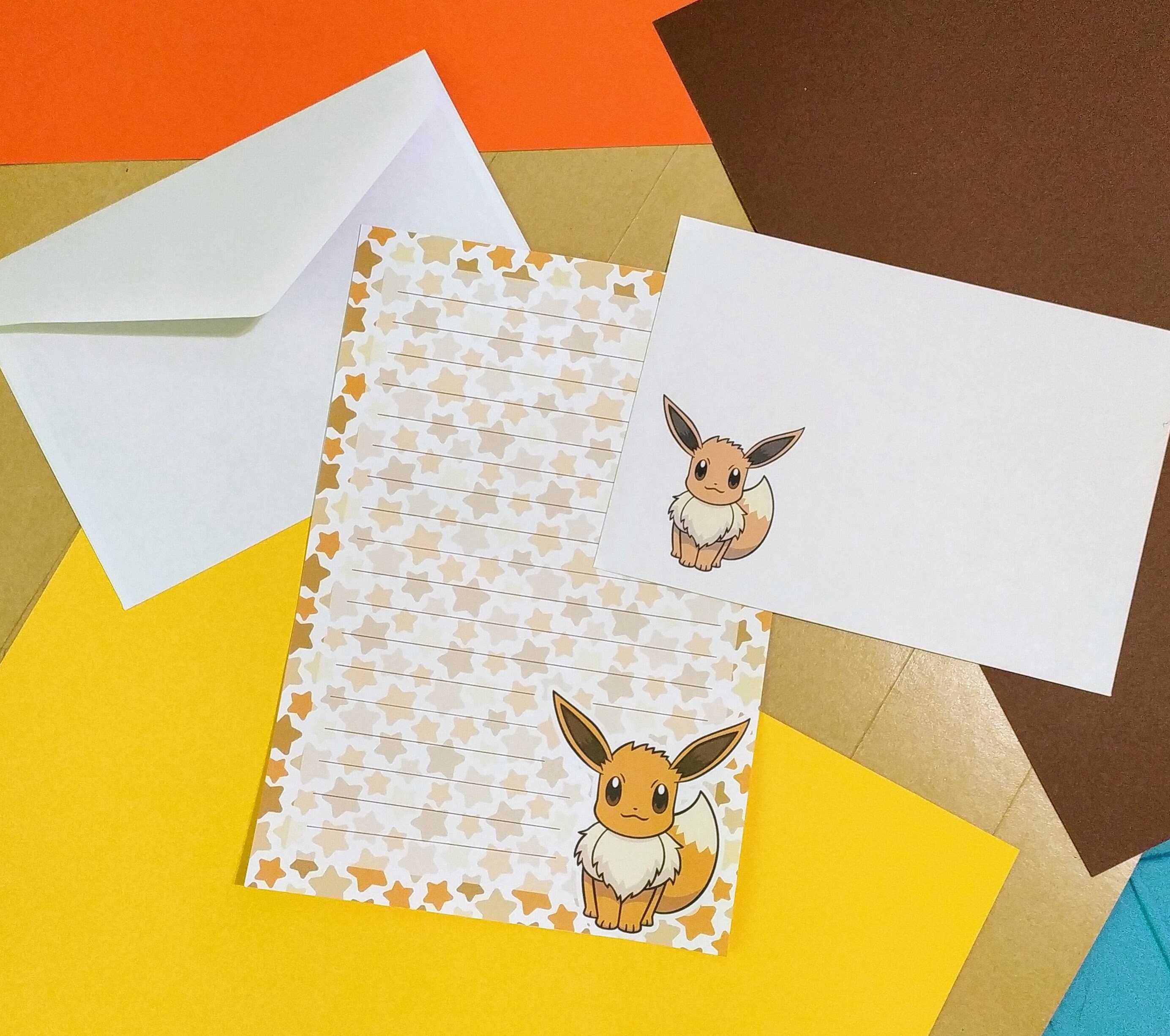 Eevee Stationery Set // Pokemon Writing Paper With Lines and Envelope ...