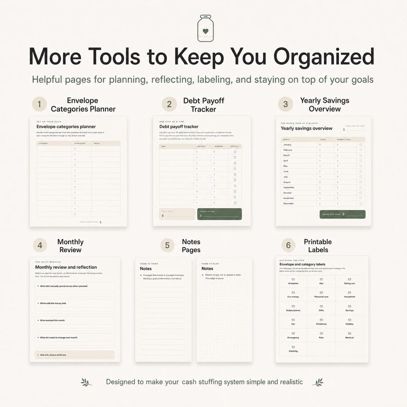 Cash Stuffing Workbook Printable PDF, Simple Budget Planner, Cash ...