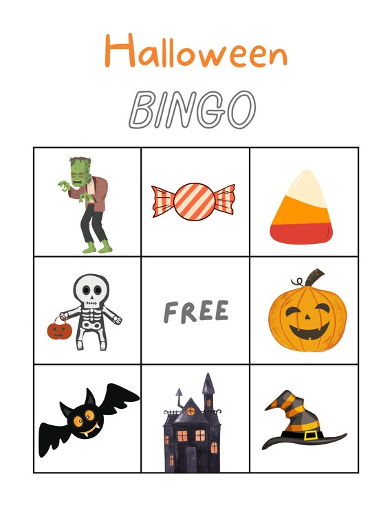 Happy Halloween Bingo Game for Kindergarten Preschool 1st - Etsy