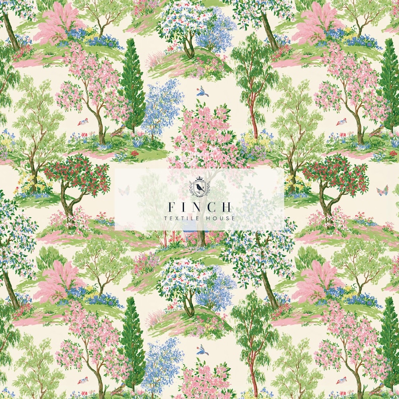 Spring Blossom Seamless Garden Pattern, Hand Painted Botanical ...