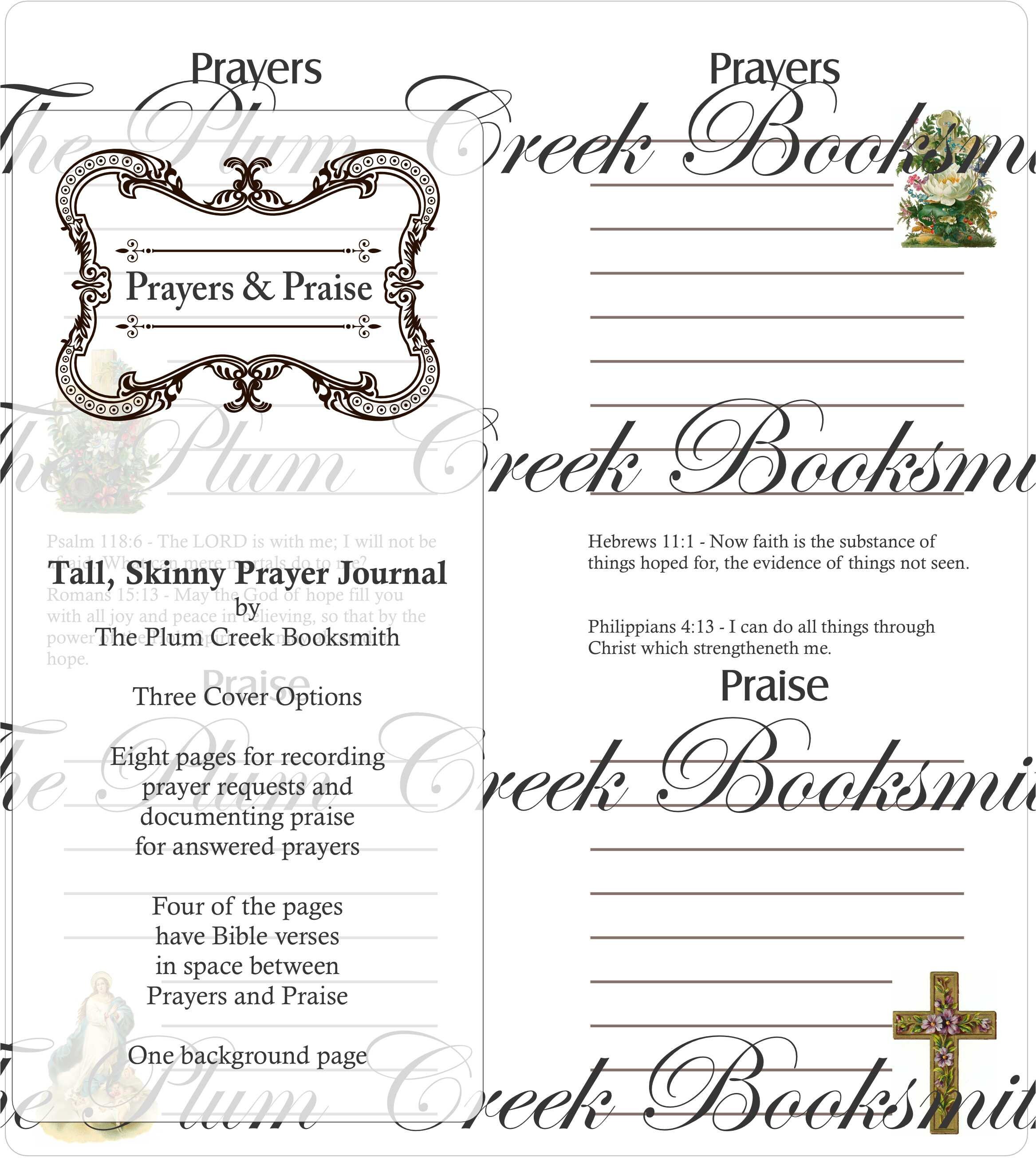 Prayers & Praise - Tall, Slim Prayer Journal Kit - Digital Download ...