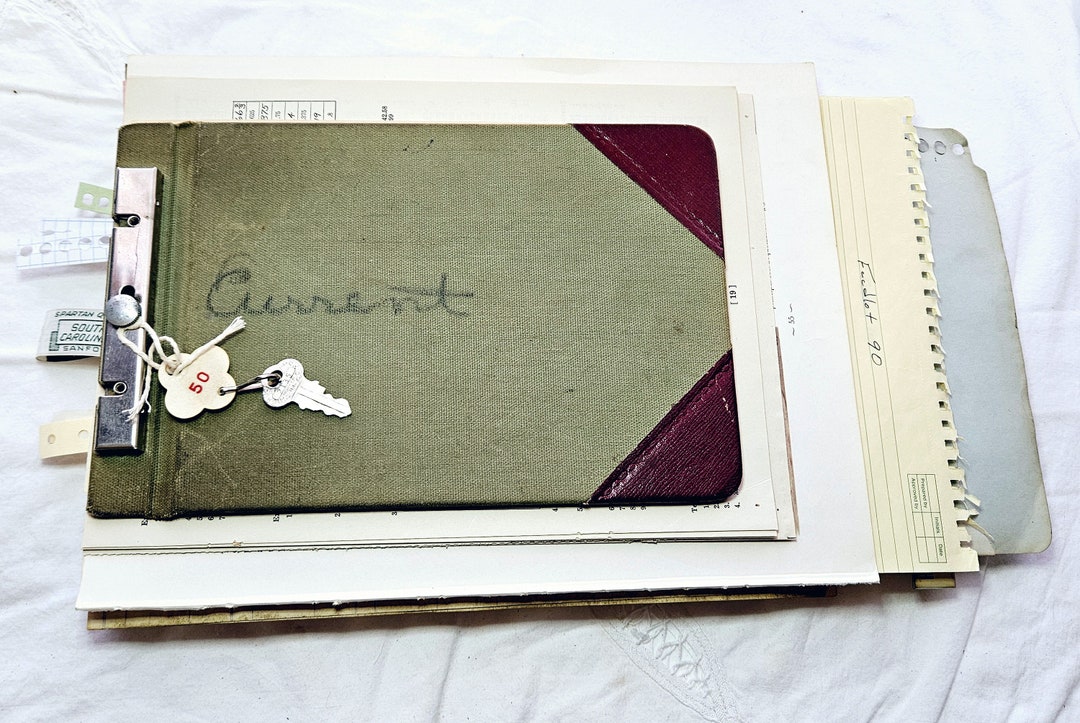 Vintage Bookkeeping Binder 'current' Filled With at Least 100 Pieces of ...