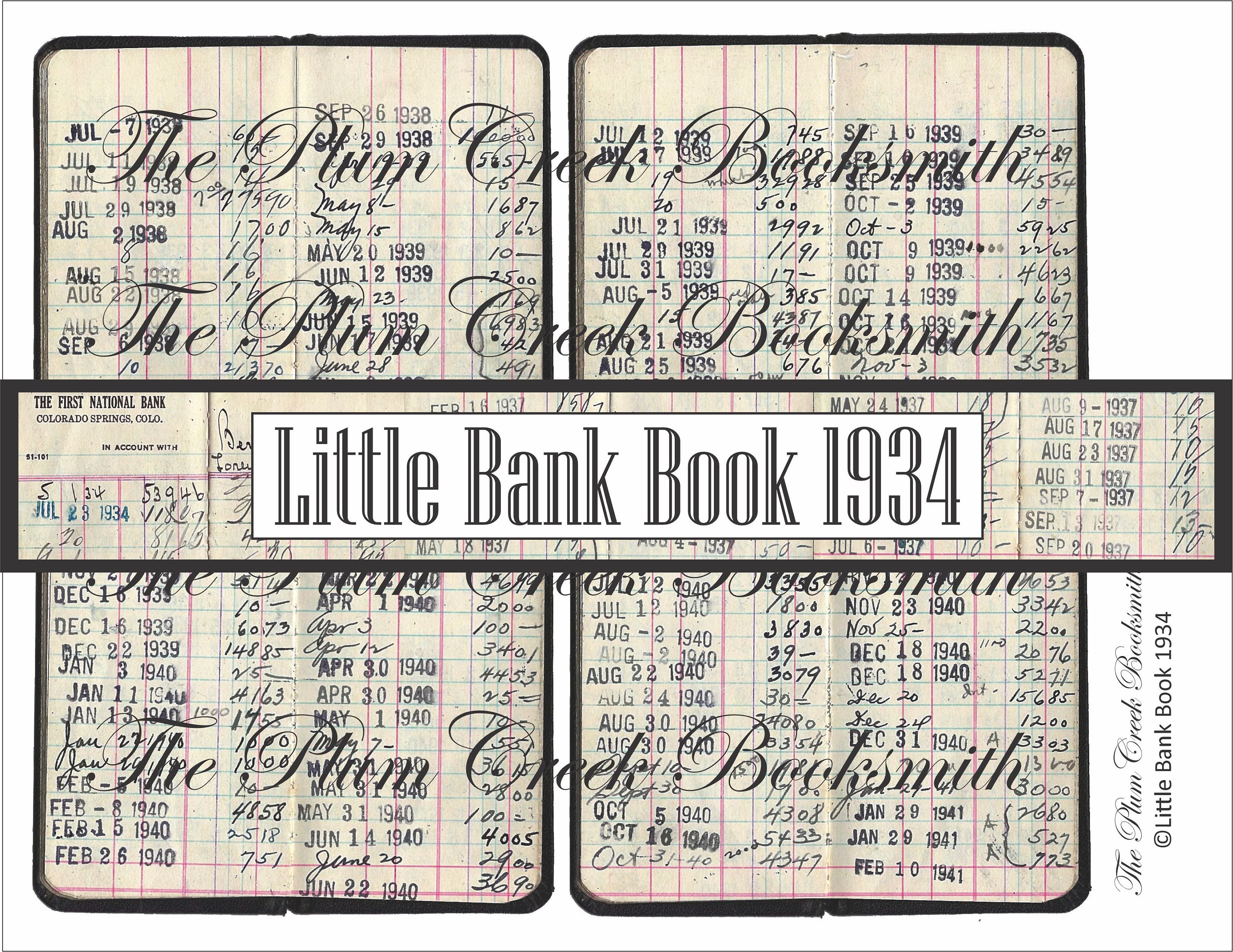 Little Bank Book Pages From 1934- for Your Junk Journals, Collage Art ...