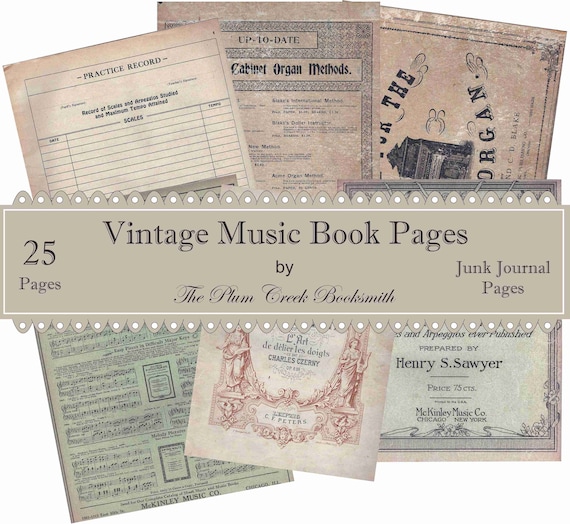 Vintage Music Book Pages From Early 1900s Late 1800 Music - Etsy