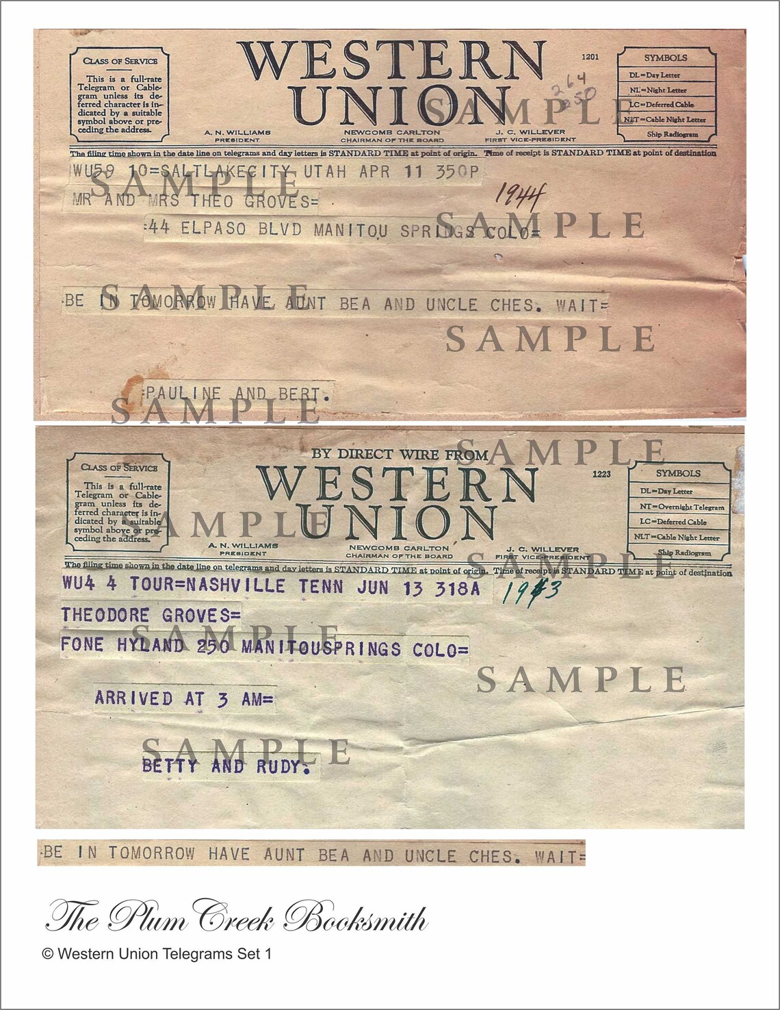 10 Vintage Western Union Telegrams Mid 1940s Rare Images - Etsy